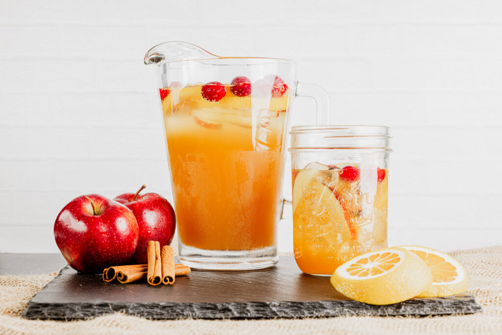 Sparkling Spiced Apple Cider Mocktail - we eat. live. do. well